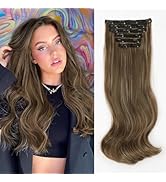 Amazon.com : ALXNAN Clip in Hair Extension, 7PCS Hair Extension Thick ...