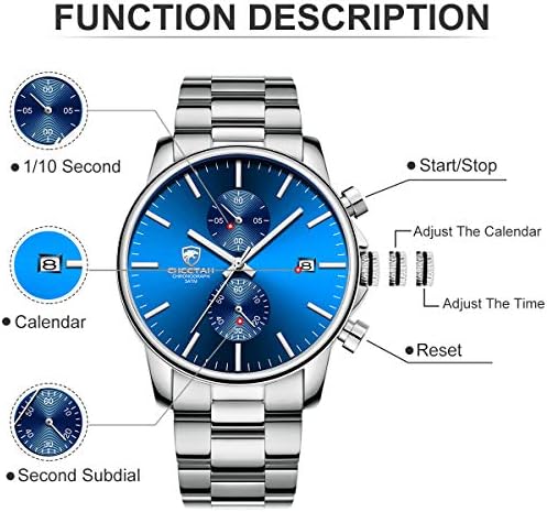 GOLDEN HOUR Men's Watches with Silver Plated Stainless Steel and Metal ...