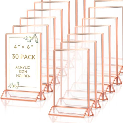 Amazon.com: Suzile 30 Pcs Clear Acrylic Table Sign Holders 4 x 6 Inches ...