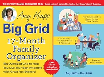 2026 Amy Knapp's Big Grid Family Organizer Wall Calendar: 17-Month ...