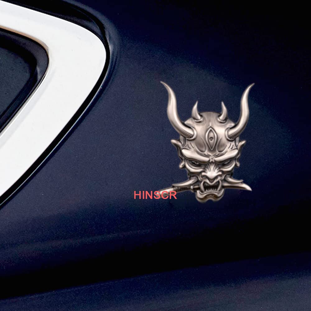 Snapklik.com : HINSCR Demon Emblem Badge Car 3D Samurai Devil Metal ...