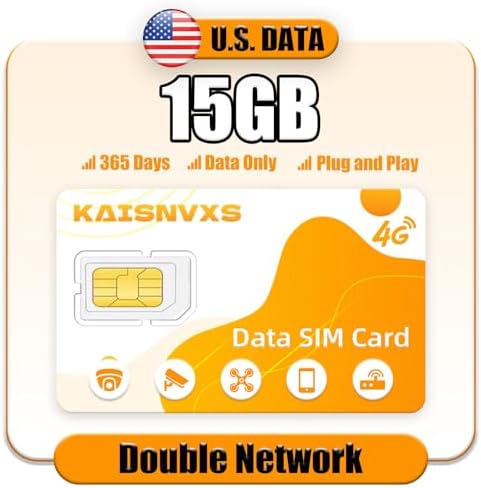 Amazon.com: Kaisnvxs Data Only SIM Card for 365 Days 15GB - KAISNVXS ...