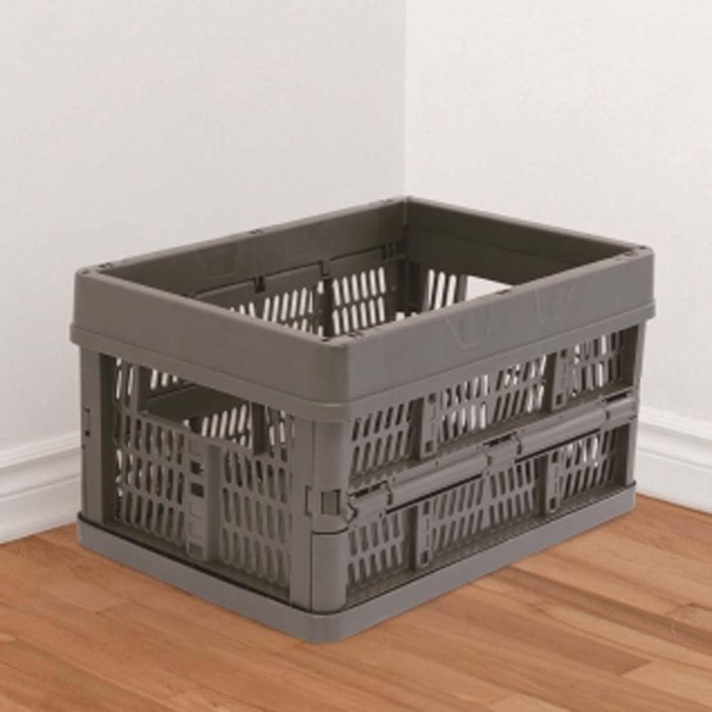 Amazon｜コーナン オリジナル LIFELEX 折りたたみコンテナ ハーフ グレー KO14-9219 使用時 (約) :幅220×奥行314×高さ178 (mm)｜収納ケース・ボックス ...