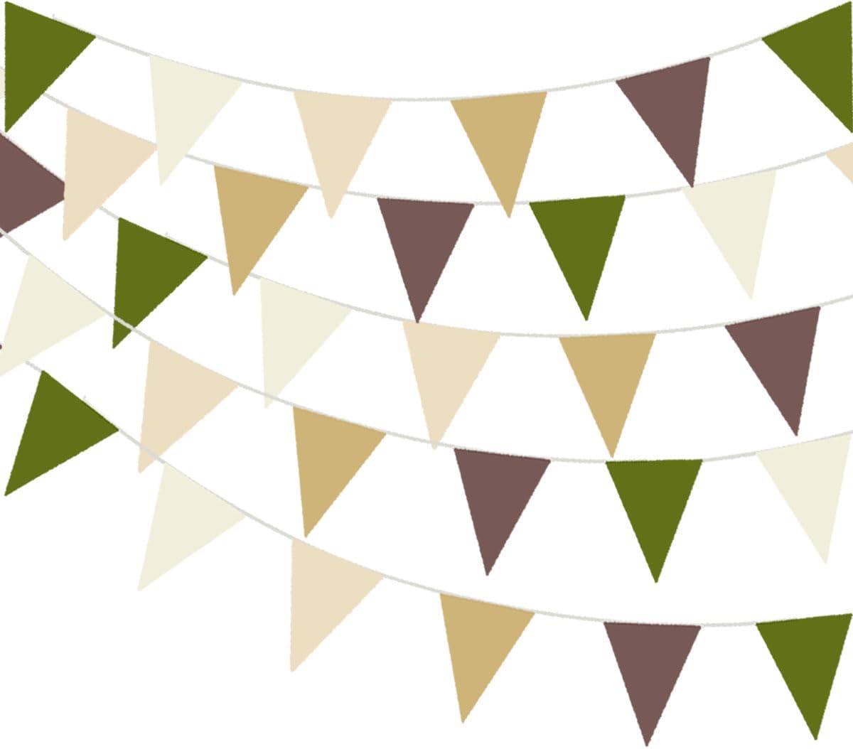 Amazon.com: 32 Meters 105ft Olive Green Tan Brown Beige Party Bunting ...