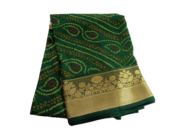 Buy Pure Chiffon Saree Rajasthani Bandhani Chunari Ojariya Pattern ...