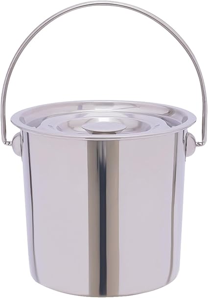 Stainless Steel Bucket with Lid - 6L, 12L & 20L Kitchen Bin, Food ...