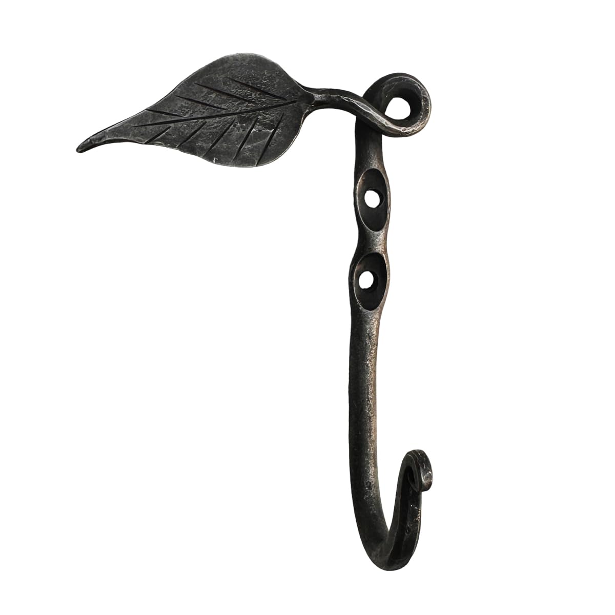 Amazon.com: Living Ideas Hand Forged Wall Mounted Leaf Hook Wrought ...