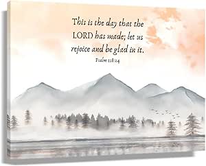 Amazon.com: Psalm 118 24 Bible Verse Wall Art Scripture Poster This is ...