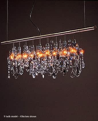 Orig. Cellula chandelier - 47 inches- 9 bulb - crystal + amethyst, 110 ...