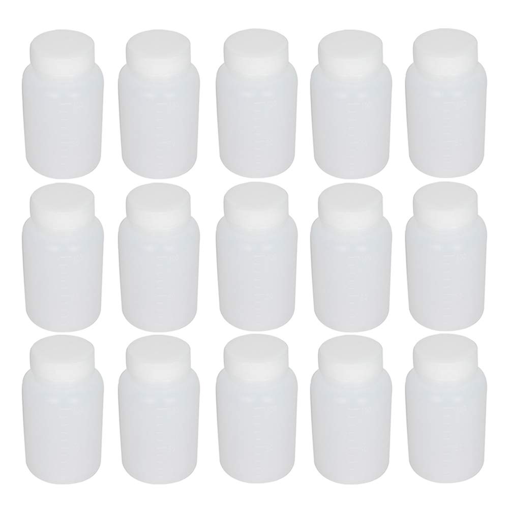 Snapklik.com : 15Pcs 100ml Plastic Empty Lab Cylindrical Chemical ...