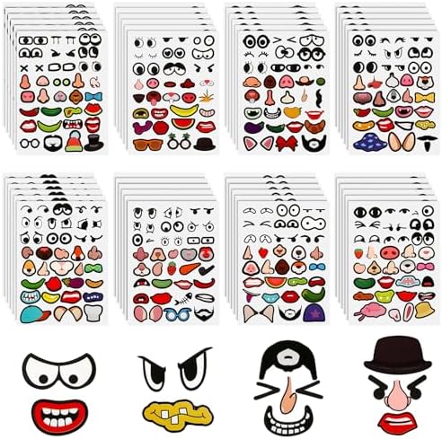 Amazon.com: Maydahui 48 Pcs Funny Facial Expressions Decal Creative ...