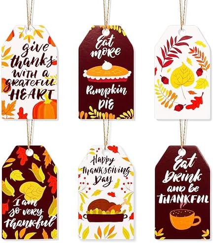 Amazon.com: 60 Pieces Happy Thanksgiving Paper Gift Tags - Hanging ...
