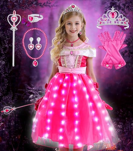 Tacobear LED Princess Costumes for Girls Aurora Dress Up Led Fancy ...