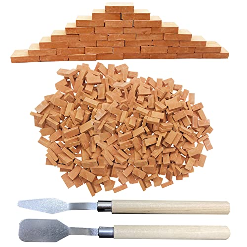 Woohome 500 PCS Mini Red Wall Bricks Model Brick Building Set 1:16 ...