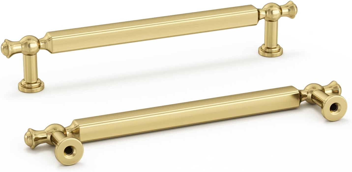 goldenwarm 25 Pack 5Inch Gold Cabinet Handles Brushed Gold Cabinet ...