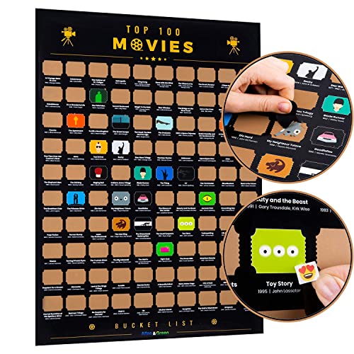 Best 100 Movies Scratch Off Poster - Best Films Ever Around the World!