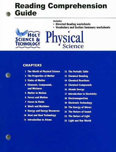 Holt Science & Technology: Physical Science: Reading and Comprehension ...