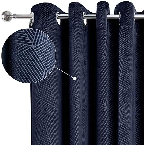 Emma Barclay Midnight - Embossed Velvet Woven Thermal Eyelet Door ...