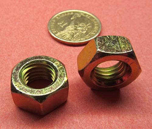 Metric Class 10 Zinc Yellow Chromate Plated Hex Nuts M12 x 1.75 Thread ...