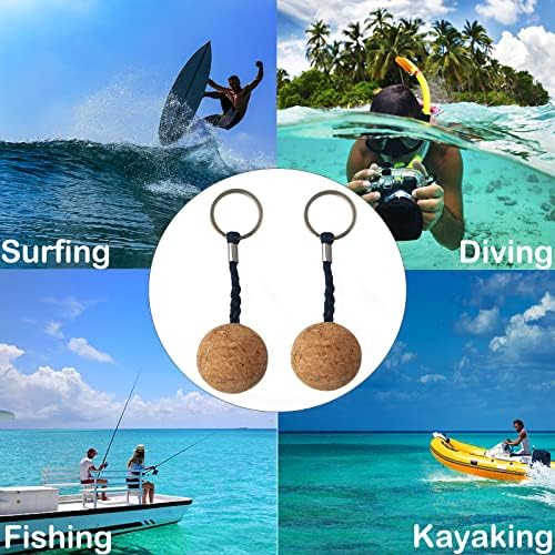 Amazon.com: 35mm Floating Cork Ball Keyring Float Keychain for Kayaking ...