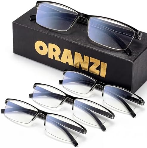Amazon.com: ORANZI Reading Glasses Men - Blue Light Readers for ...