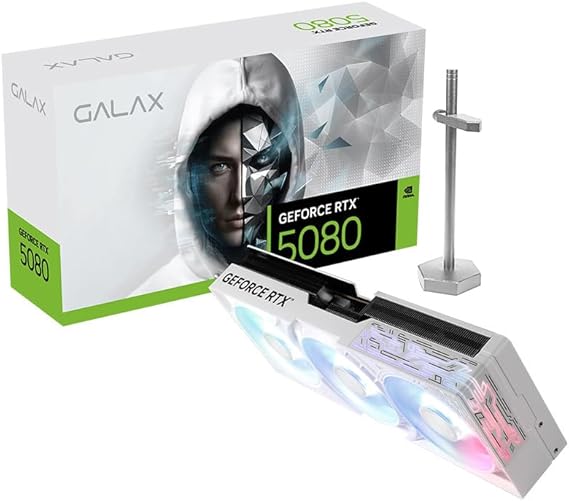 Galax, Placa de Video Galax GeForce RTX 5080 1-Click OC White, 16GB, GDDR7, 256-bit ...