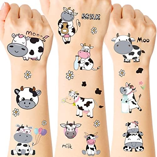 Amazon.com : 36PCS Cow Party Favors 24 Tattoos Sticker 12 Stamp Set ...