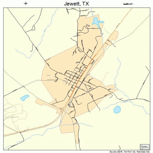 Amazon.com: Large Street & Road Map of Jewett, Texas TX - Printed ...
