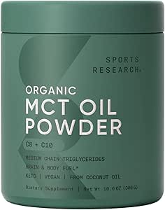 Amazon.com: Sports Research Organic MCT Oil Powder - Keto & Vegan MCTs C8, C10 from Coconuts ...