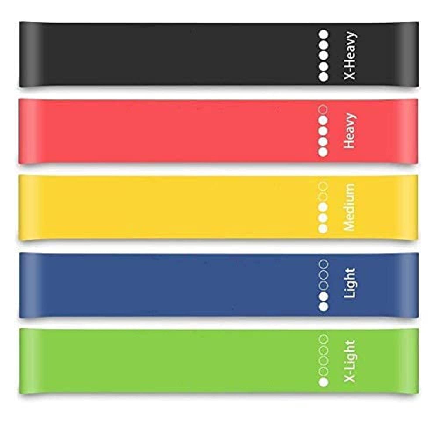 aculife Resistance Bands Mini Loop Set (Pack of 5) Hip Band Toning ...