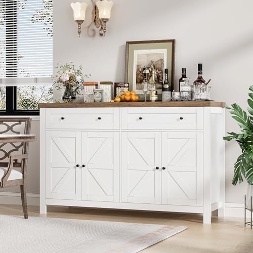 Amazon.com - IFGET Farmhouse 58" Buffet Cabinet with Storage, 34" Tall ...