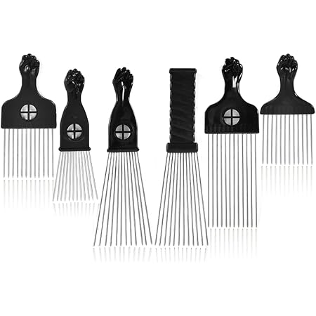 Amazon.com : Hair Pick - BIGEDDIE 5 Pcs Metal Picks for Hair, Afro Pick ...