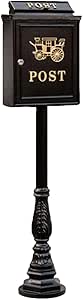 Mailbox Metal Drop Box Floor Standing Post Box Outdoor Exterior Curb ...