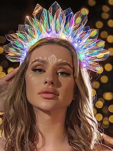 Amazon.com: CAKURE Light Up Headband Led Glow Headbands Led Party ...