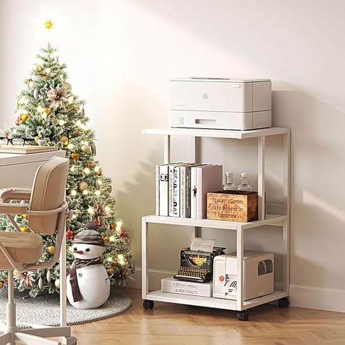 Amazon.com: LUKGEL White Printer Stand-Small 3 Tier Printer Table with ...