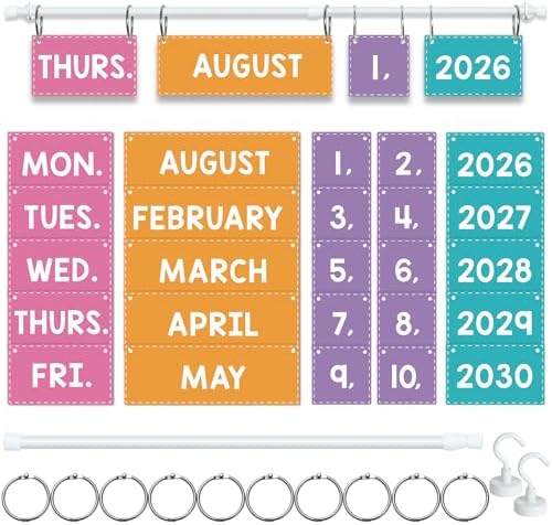 Amazon.com: Upgraded Magnetic Rainbow Flip Calendar for Classroom ...