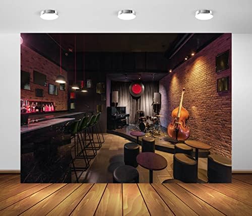 Amazon.com : BELECO 5x4ft Fabric Modern Jazz Bar Backdrop for ...
