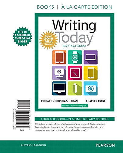 Amazon.com: Writing Today, Brief Edition, Books a la Carte Edition, MLA ...