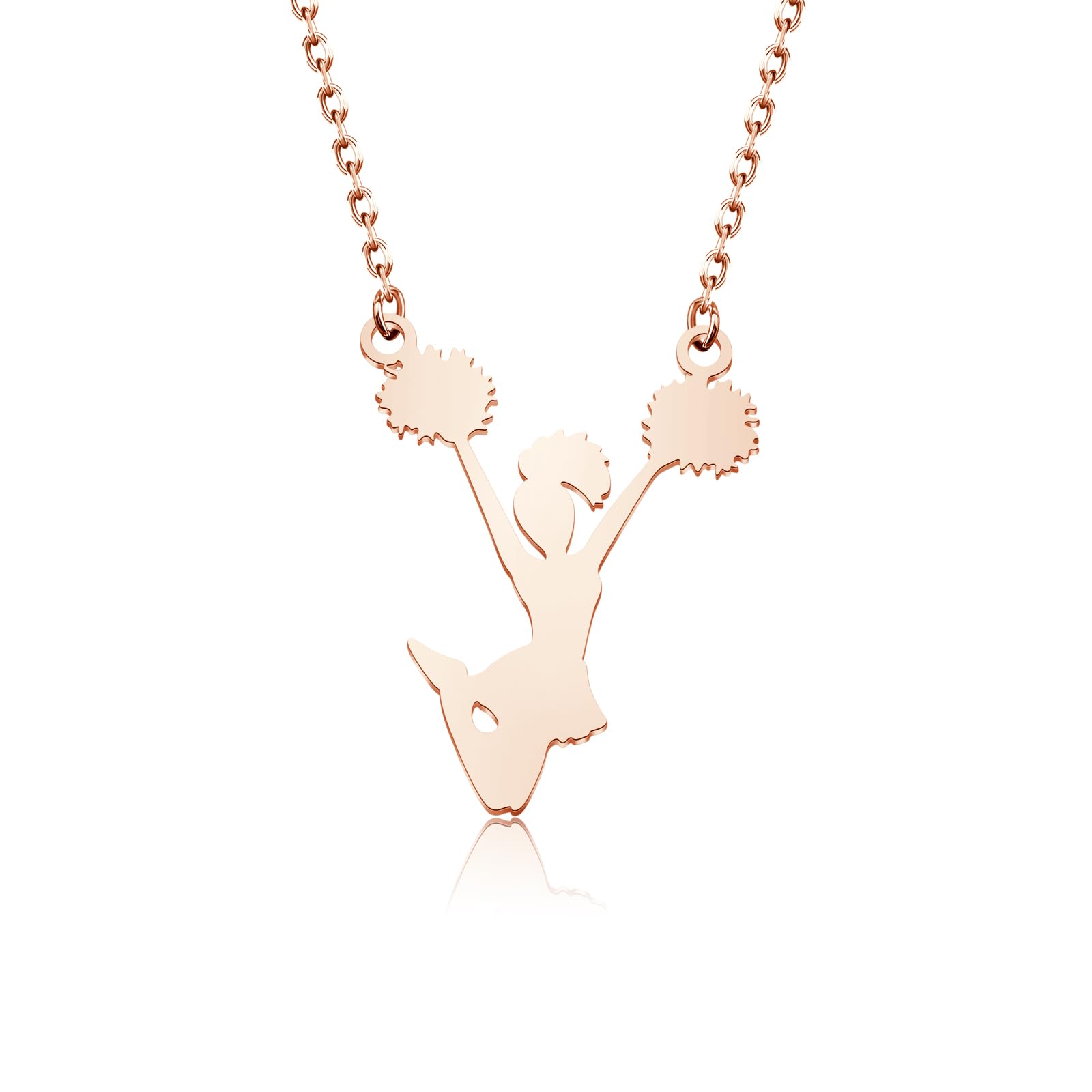Amazon.com: AKTAP Rose Gold Cheerleader Necklace Cheer Team Gift Cheer ...