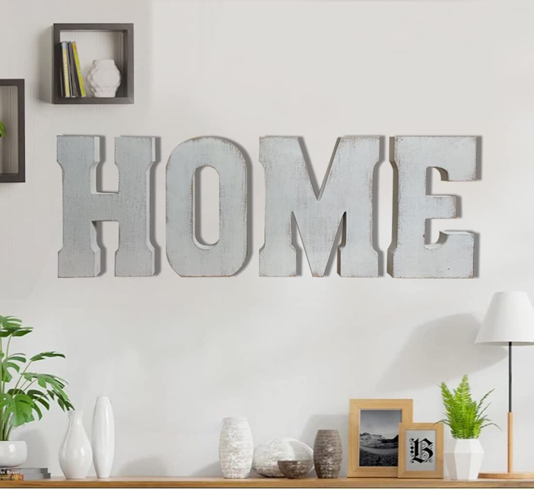Snapklik.com : ABELOTS Large Wood Letter Distressed White Wash Alphabet ...