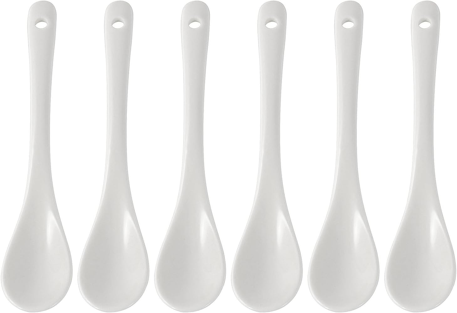 Amazon.com: YaSiLaiFu 5-inch White Teaspoons, Small Mini Dessert Spoons ...