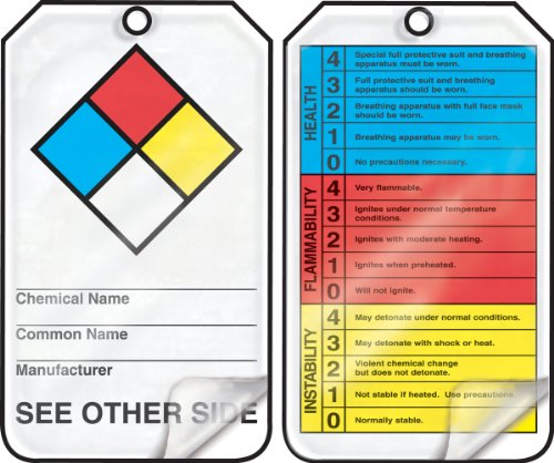 Accuform THS101LCP Self-Laminating Hazardous Material Tag, (NFPA ...
