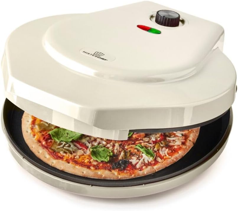 MisterChef Electric Pizza Maker 1400W, Indoor Portable Pizza Oven, 12 ...