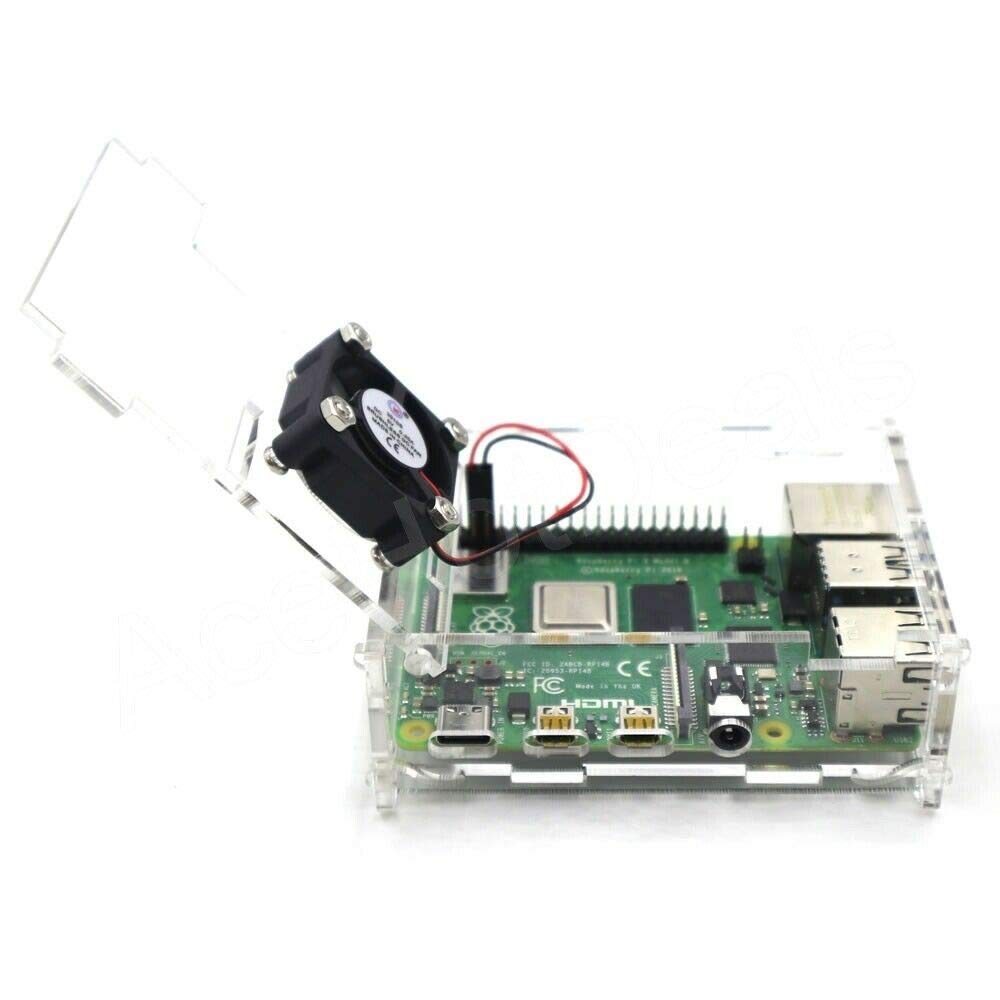 Buy Rpi shop Raspberry pi 4 case Model B Acrylic case with Fan ...