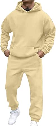 MJGkhiy Tuta Uomo Completa Felpata Due Pezzi Sportiva Felpa Con ...
