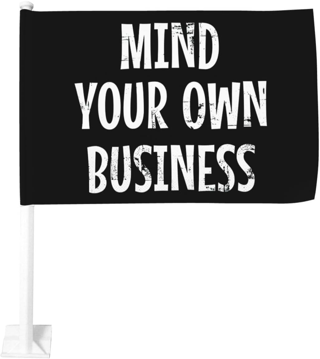Amazon.com : Mind Your Own Business Car Window Flags Double Sided ...
