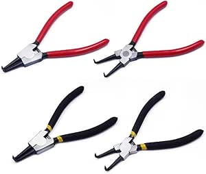 4 Pcs Circlip Pliers, 150mm/6 Inch Internal & External Bent Heavy Duty ...