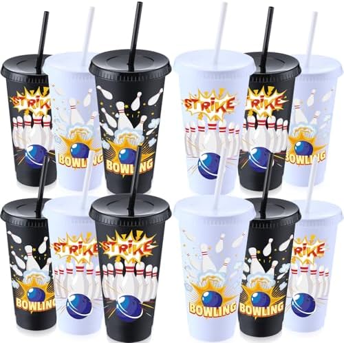 Amazon.com: RimCereal 12 Pcs Bowling Party Plastic Cups for Bowling ...