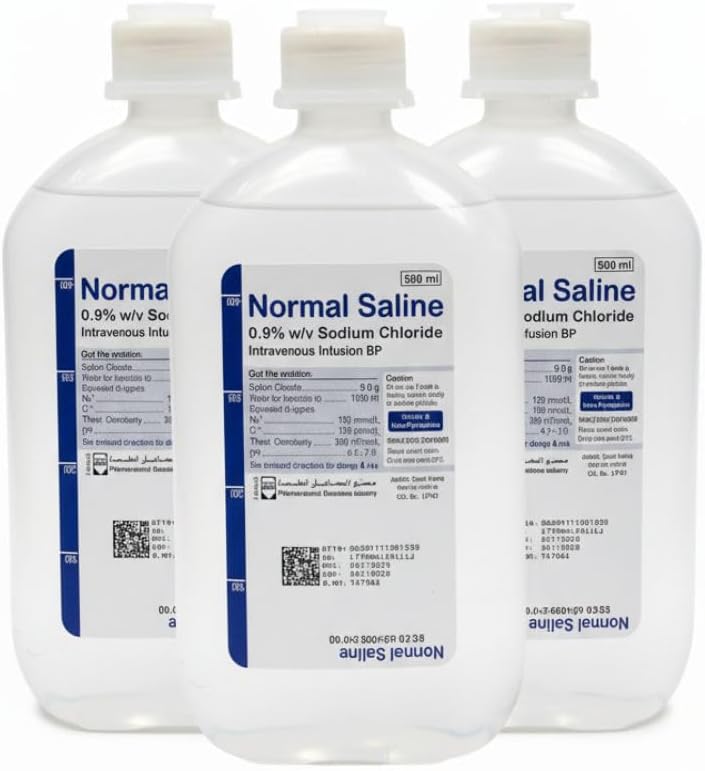 Saudi Normal Saline 0.9% w/v Sodium Chloride Intravenous Infusion BP ...