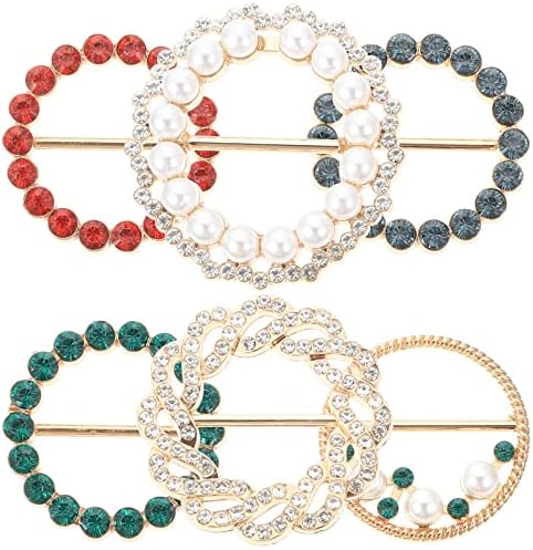 Amazon.com: VICASKY 6pcs Rhinestone Shirt Clips Scarf Ring Adjustable ...